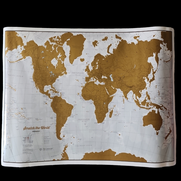 Wall Decor | International Maps World Map Scratch The World 17 X 22 ...